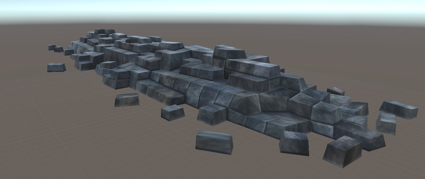 stone barricade streets 3d obj