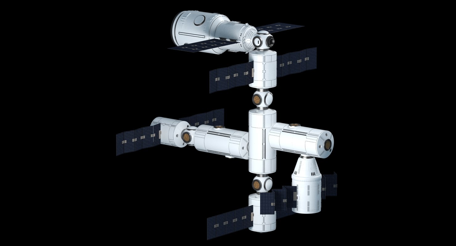 modular space station 3d max