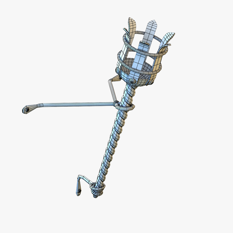 3d model metal medieval torch
