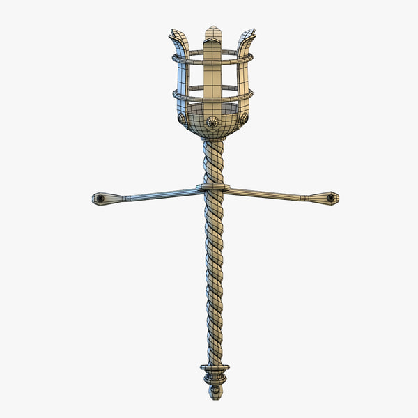 3d model metal medieval torch