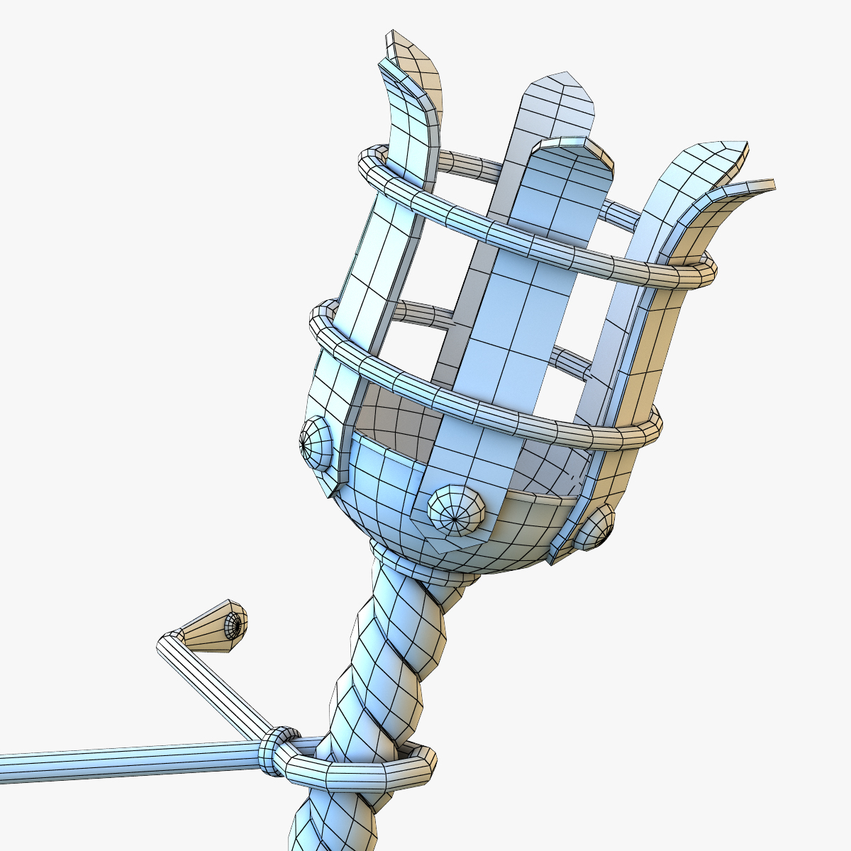 3d model metal medieval torch