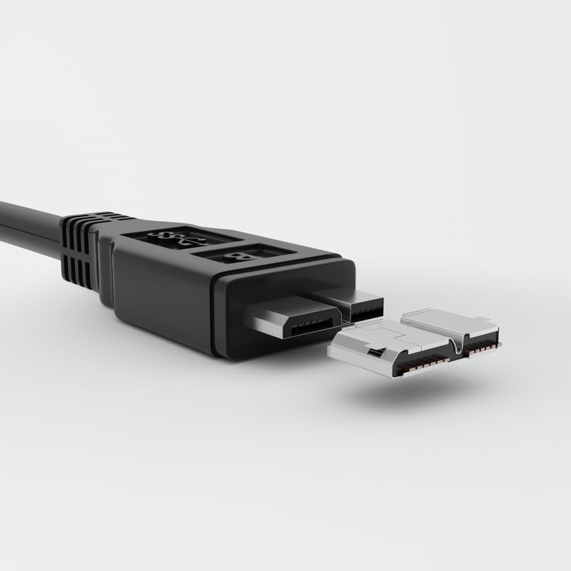 3d model usb micro b