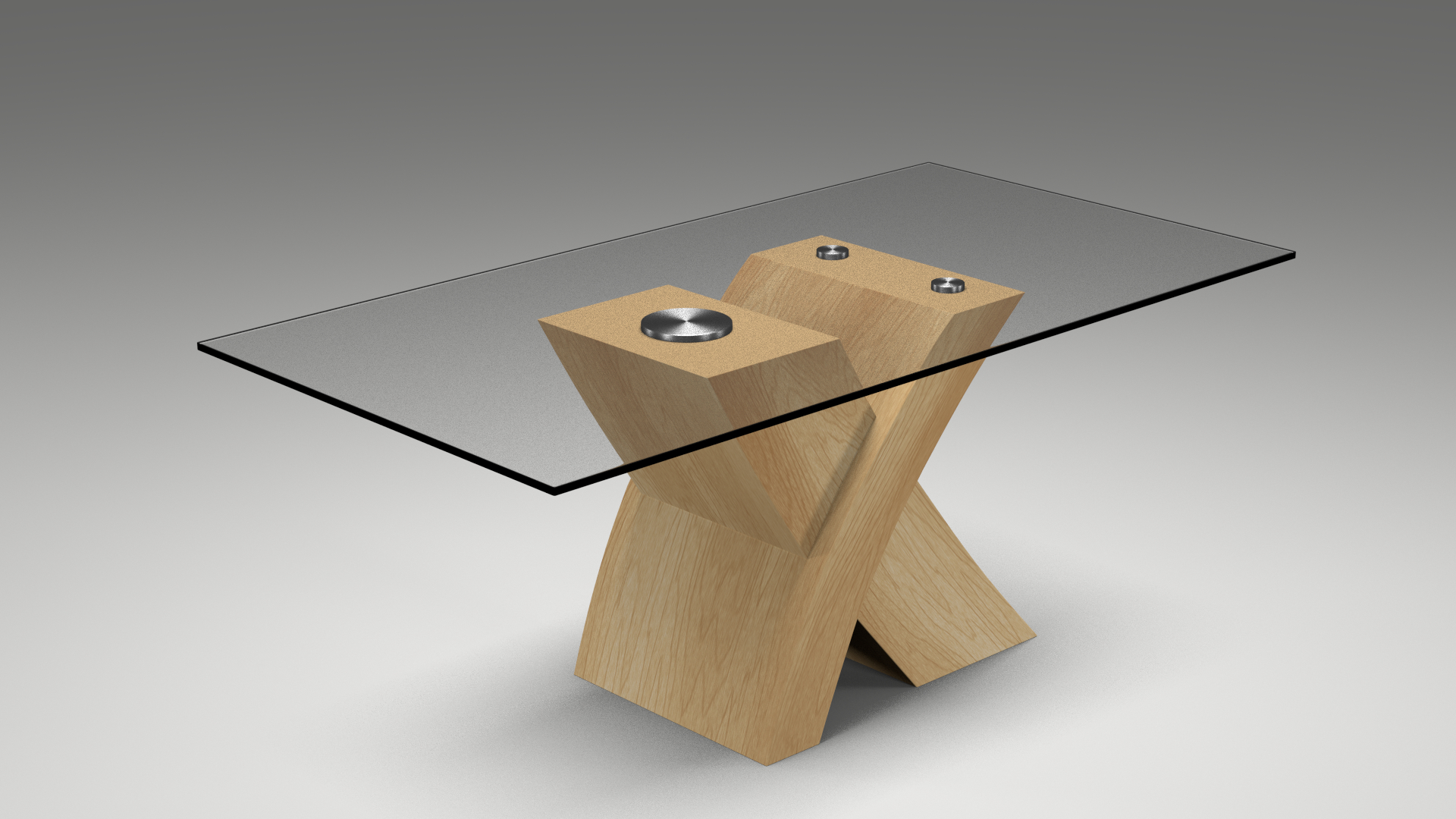 3d rectangle glass wood model