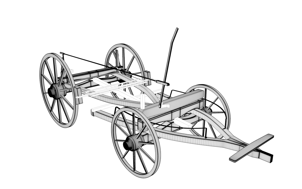 3d model wild west wagon