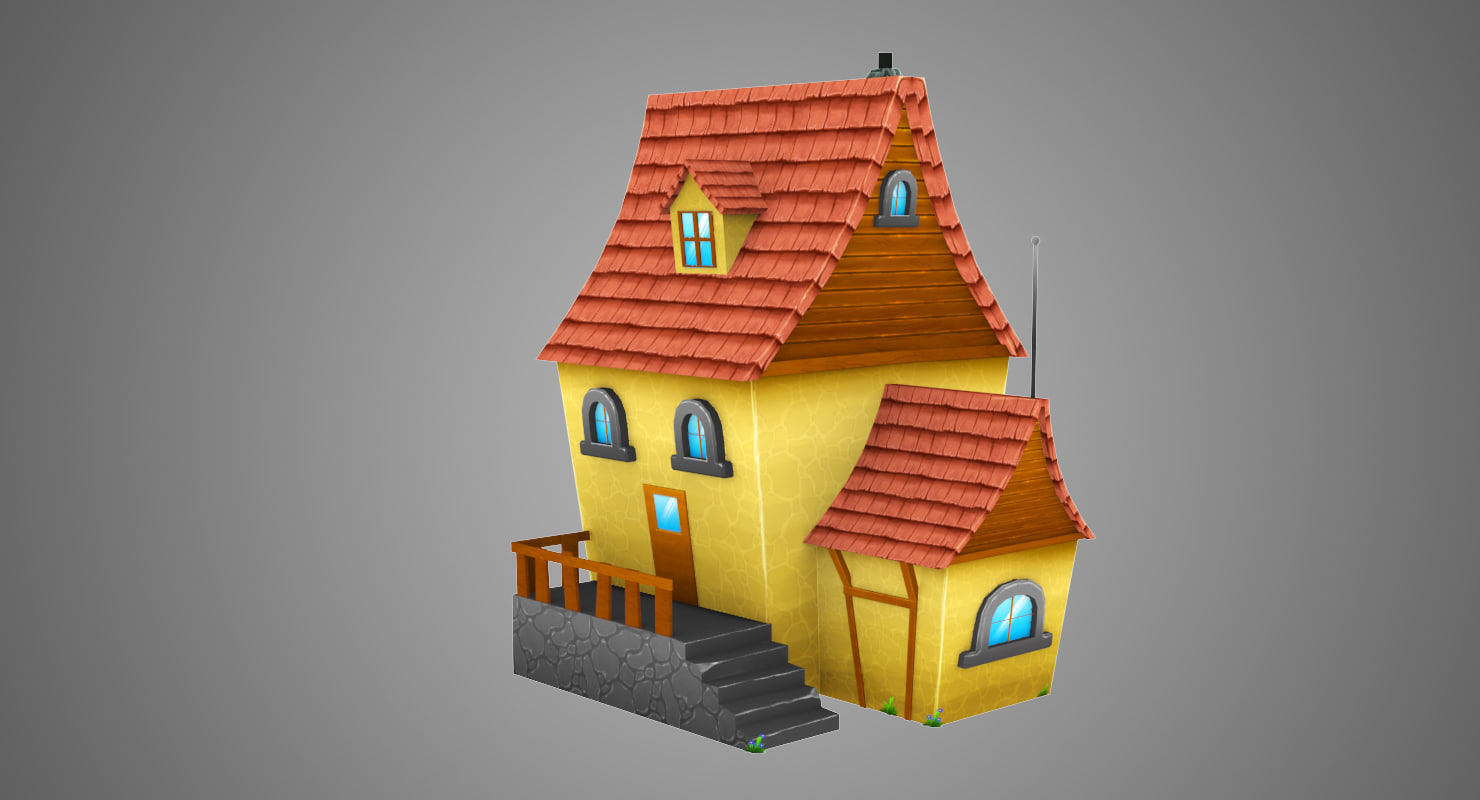 cartoon house 3d model