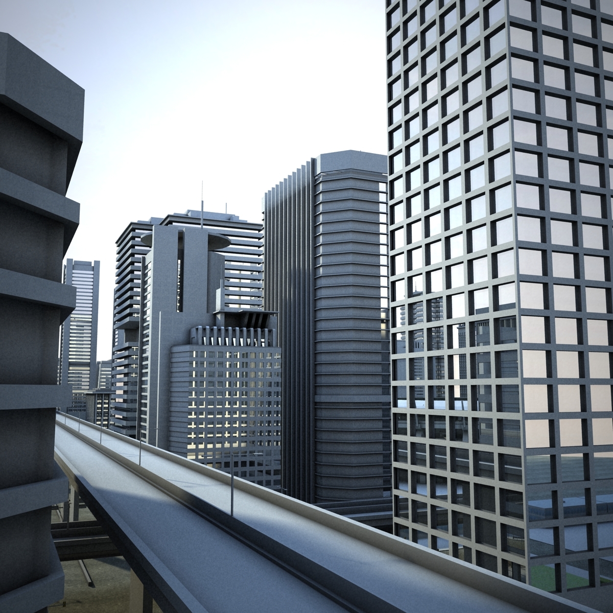 city buildings 3d max