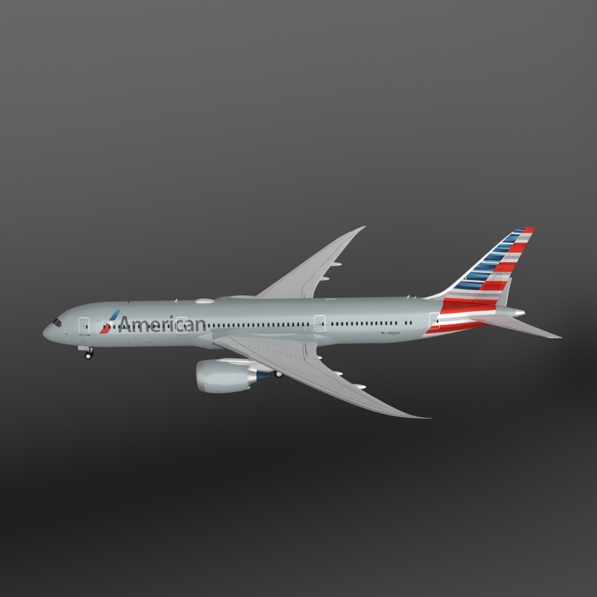 american airlines 787-9 dreamliner 3d model