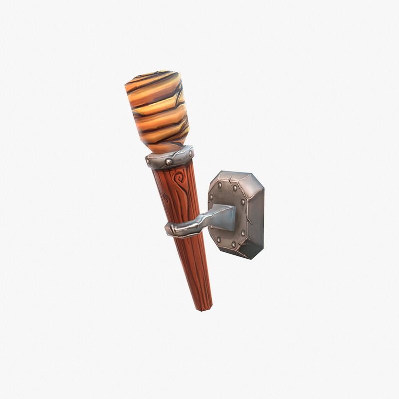 metal torch hand paint 3d model
