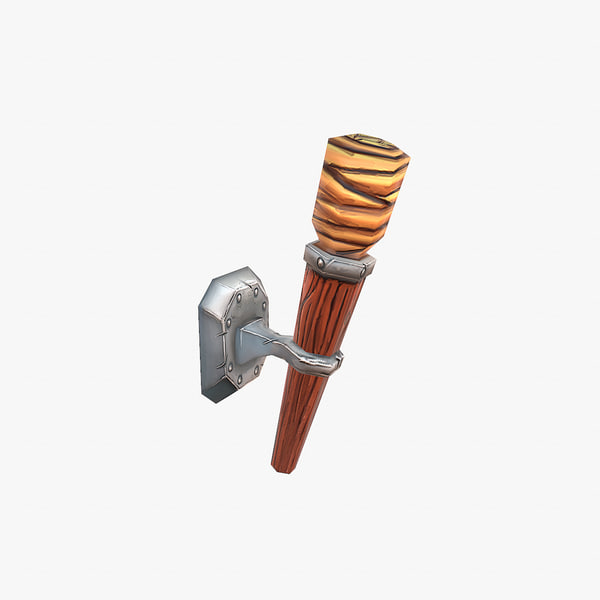 metal torch hand paint 3d model