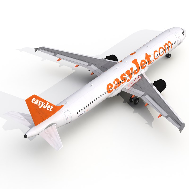3d model airbus a321 easyjet