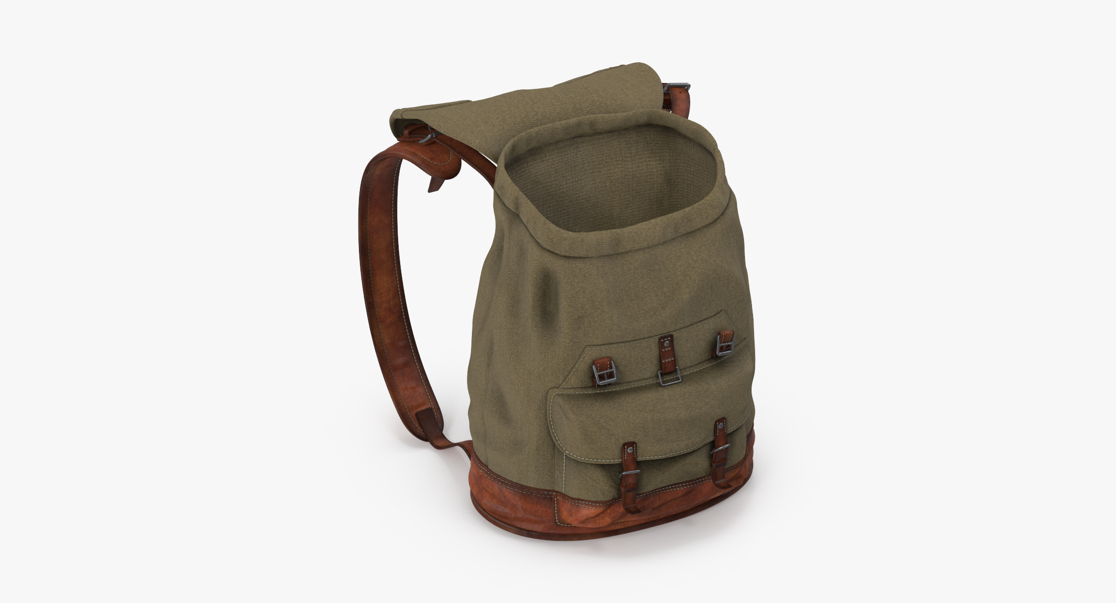 standing open travel backpack 3d model