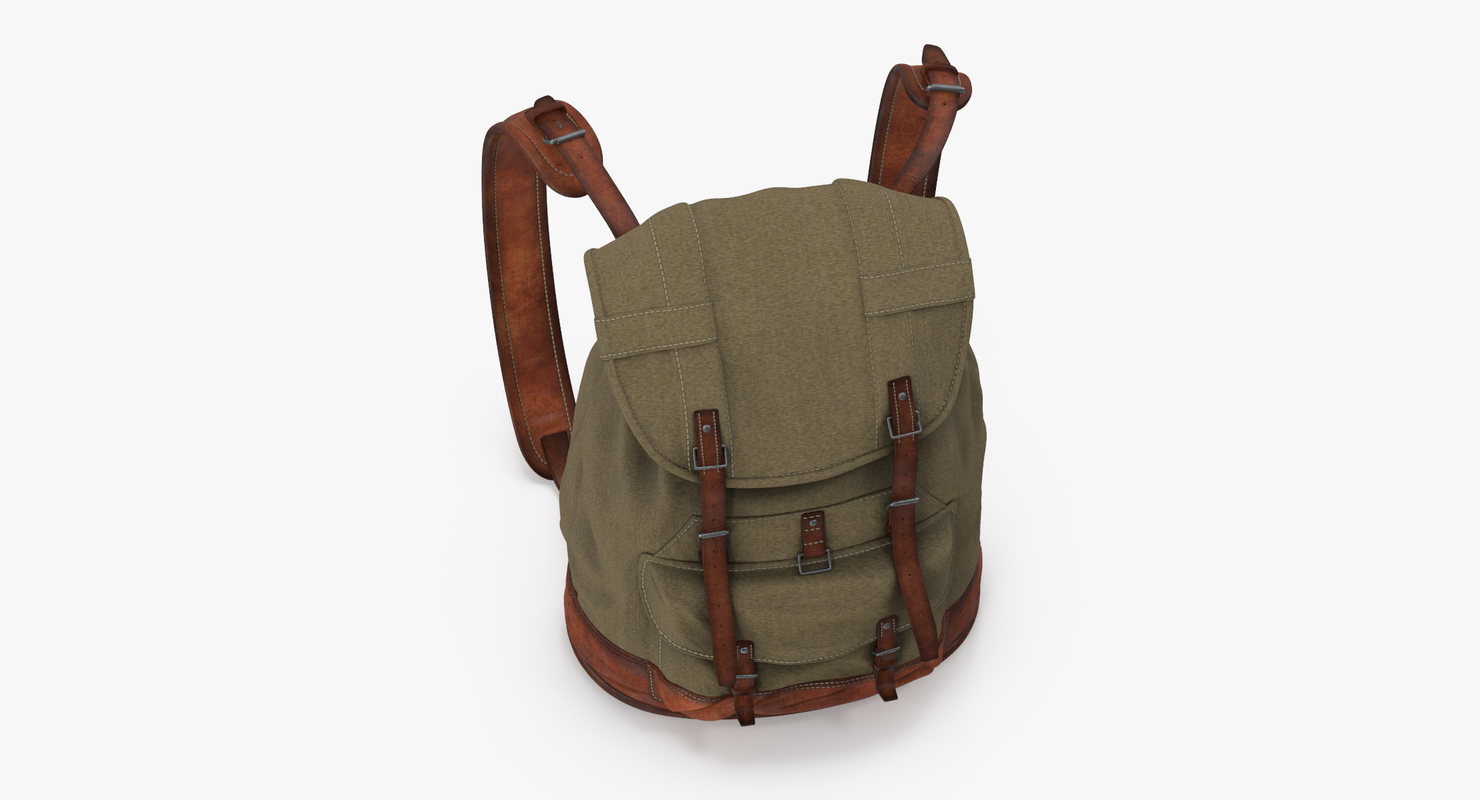 3d model standing travel backpack
