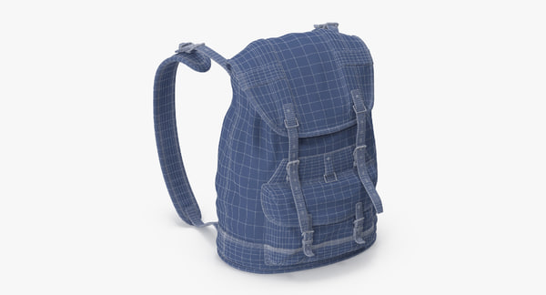 3d model standing travel backpack
