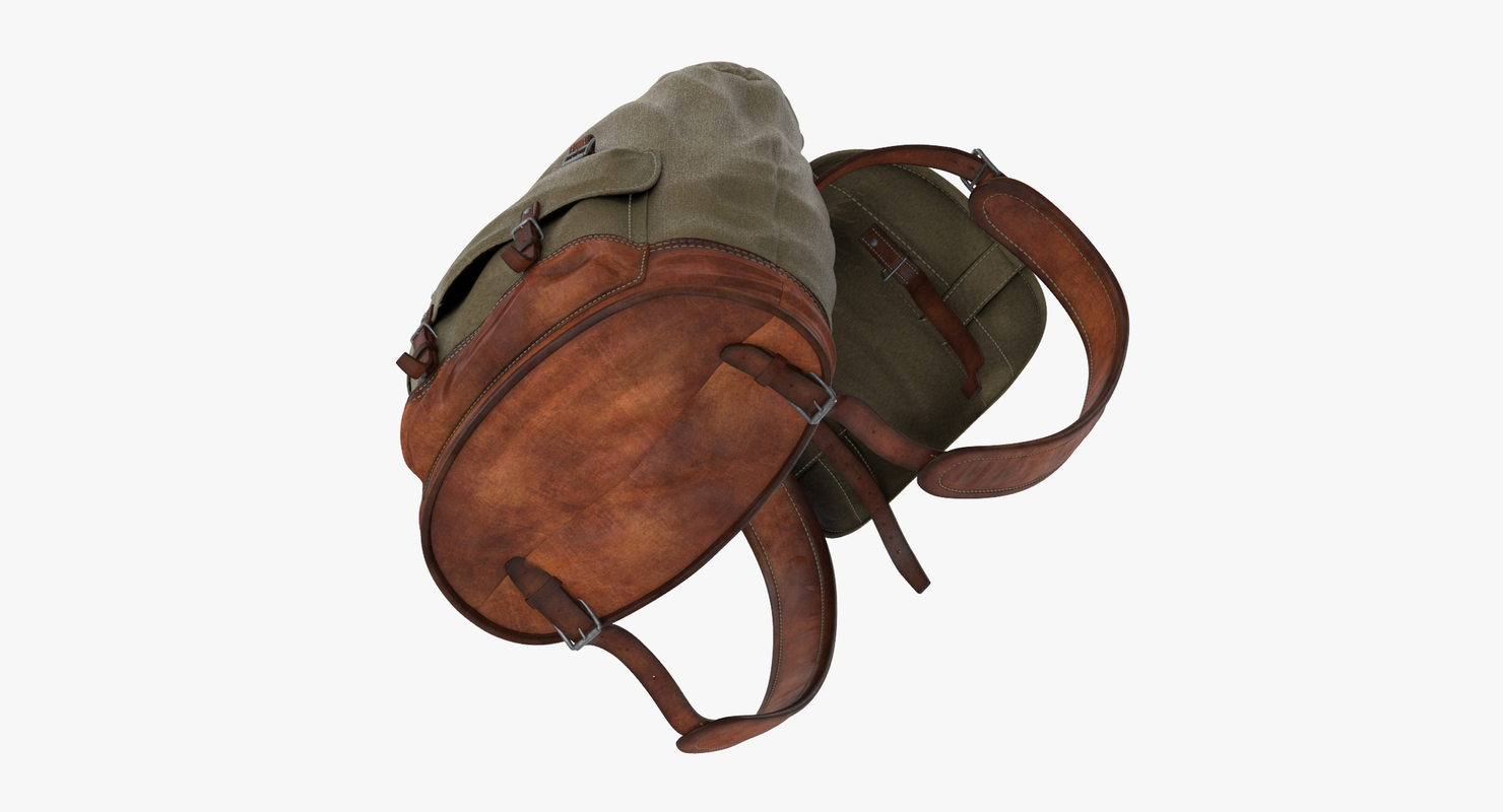 standing open travel backpack 3d model