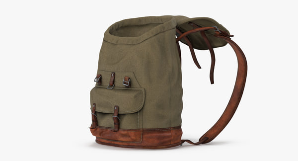 standing open travel backpack 3d model