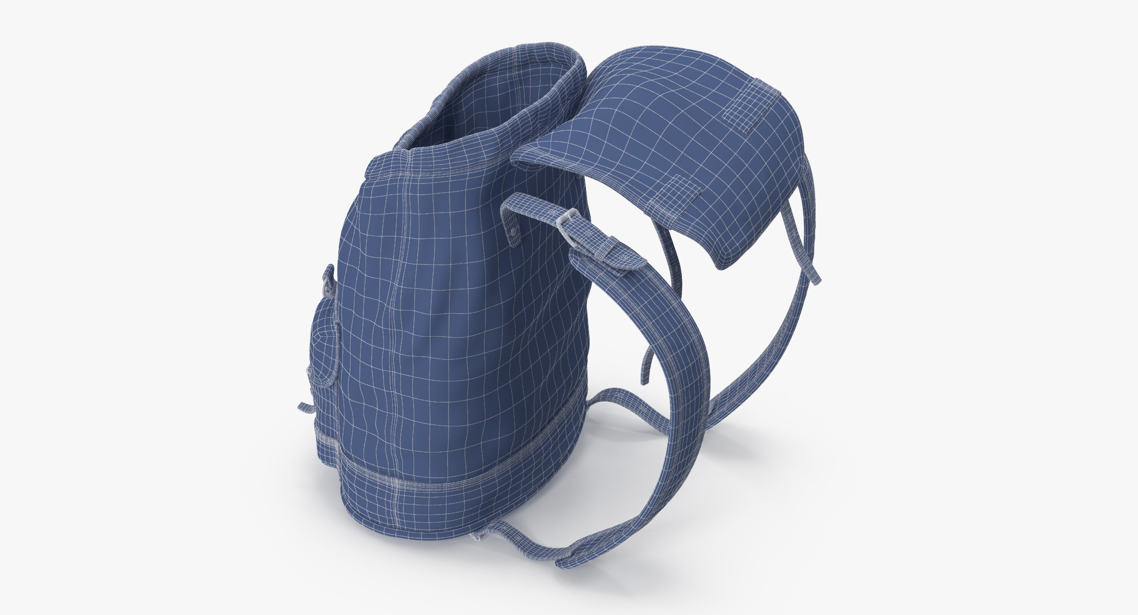 standing open travel backpack 3d model