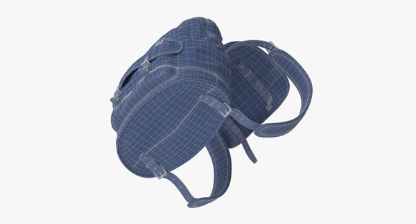 standing open travel backpack 3d model