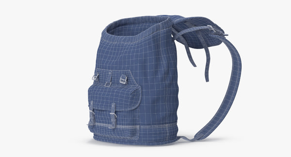standing open travel backpack 3d model
