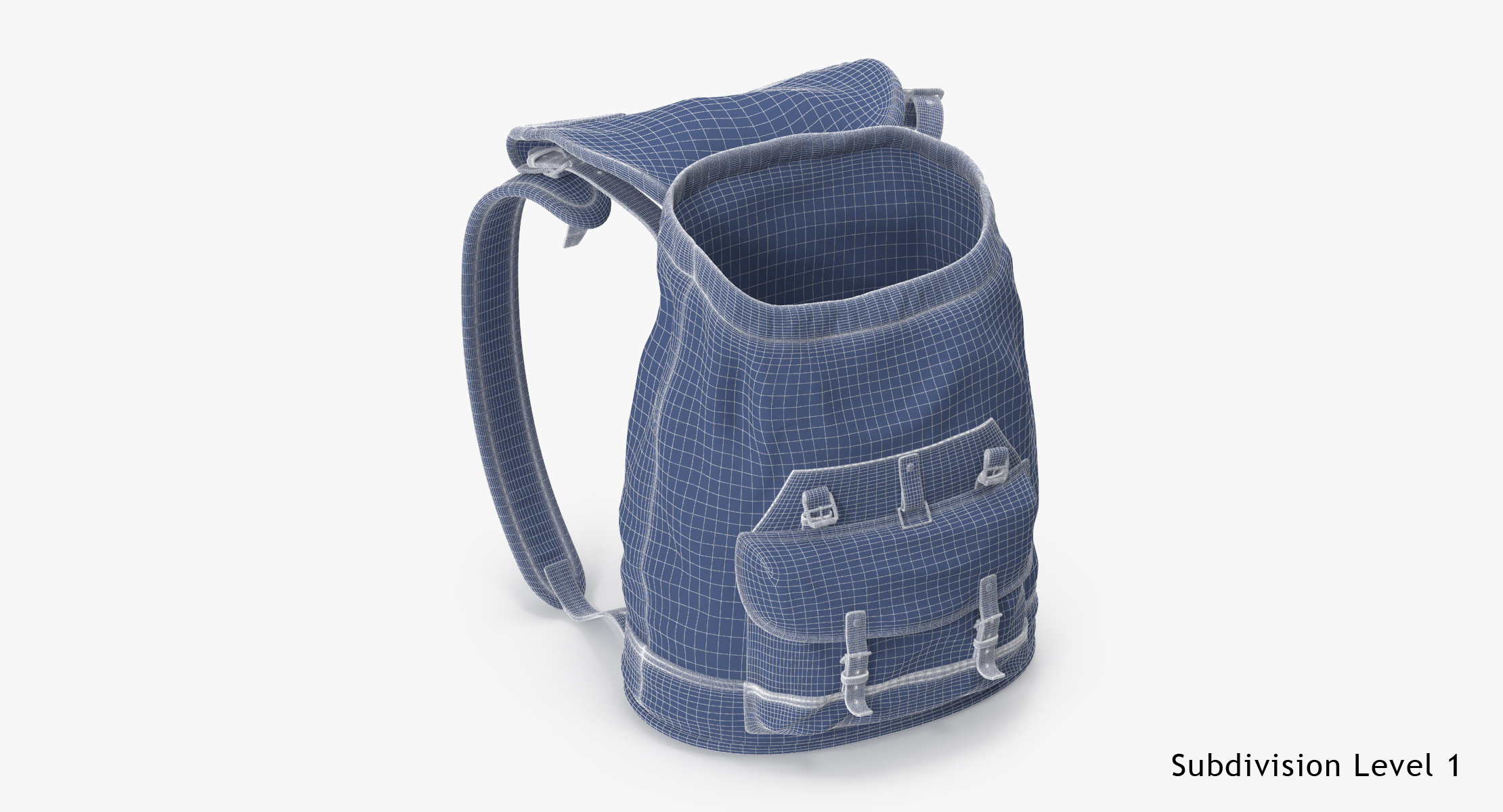standing open travel backpack 3d model
