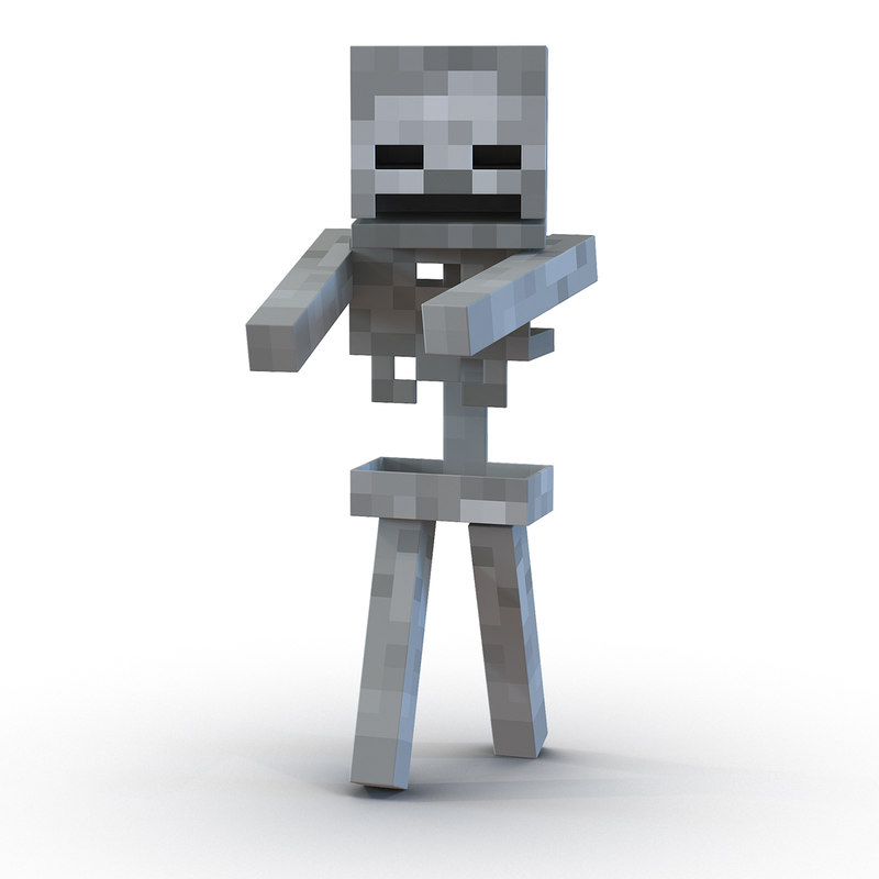 3d Minecraft Skeleton Rigged Model