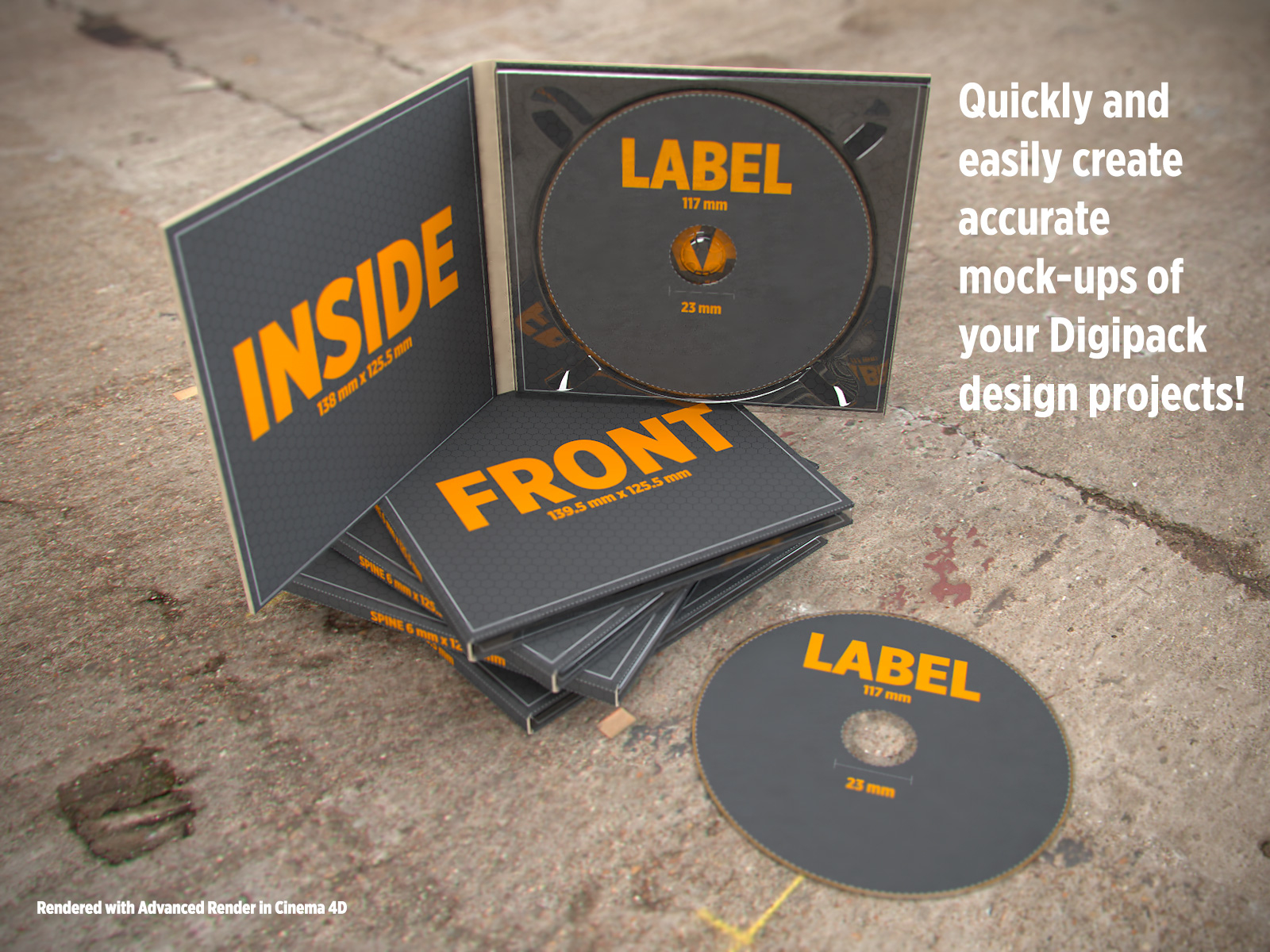 digipack package 3d model