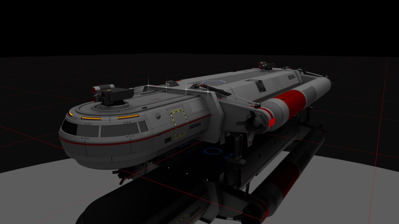 3d sci-fi shuttle