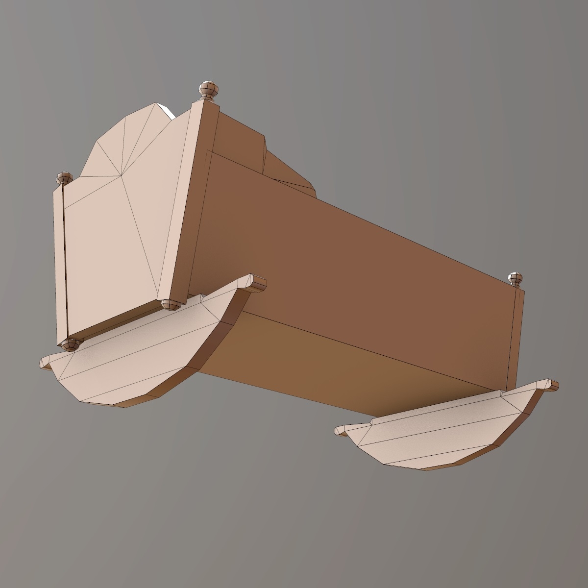 3d model wooden baby cradle