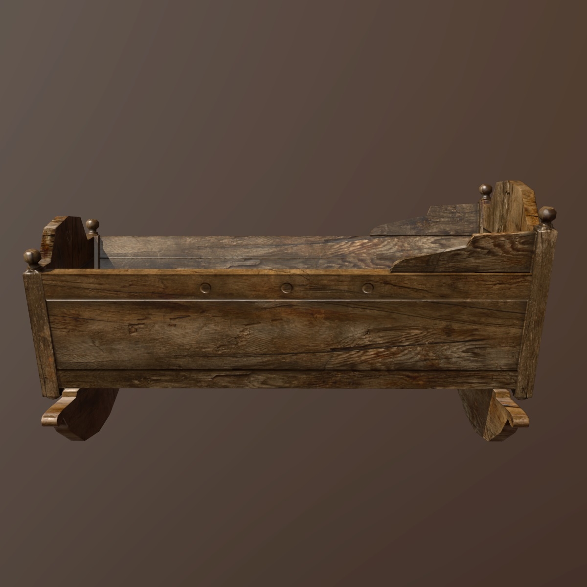 3d model wooden baby cradle