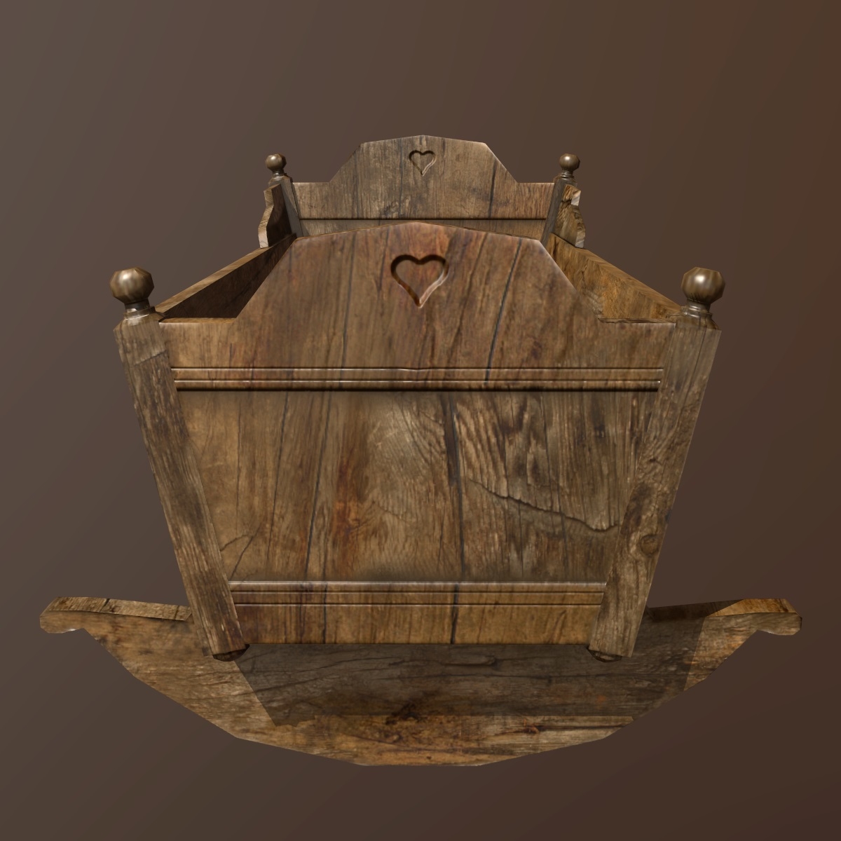 3d model wooden baby cradle