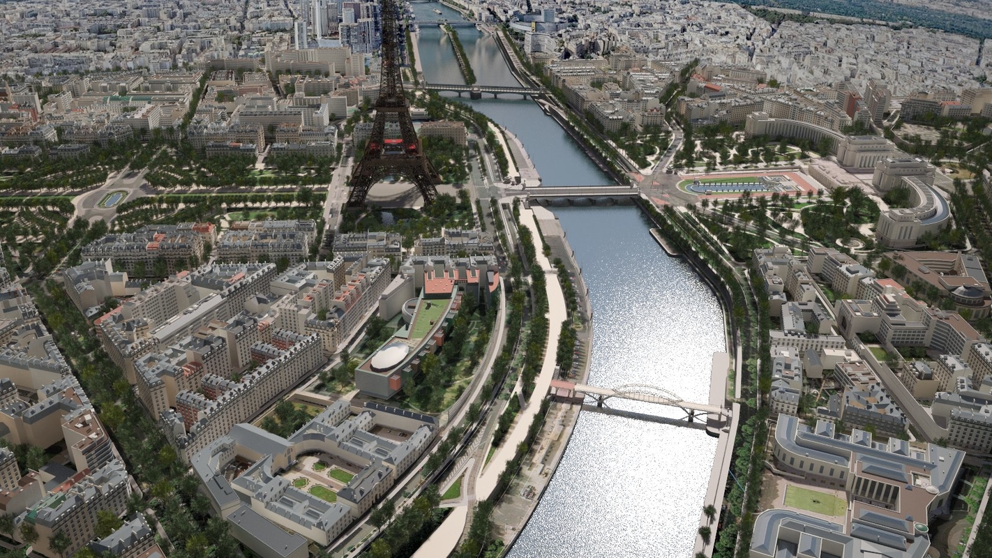 paris city eiffel tower 3d max