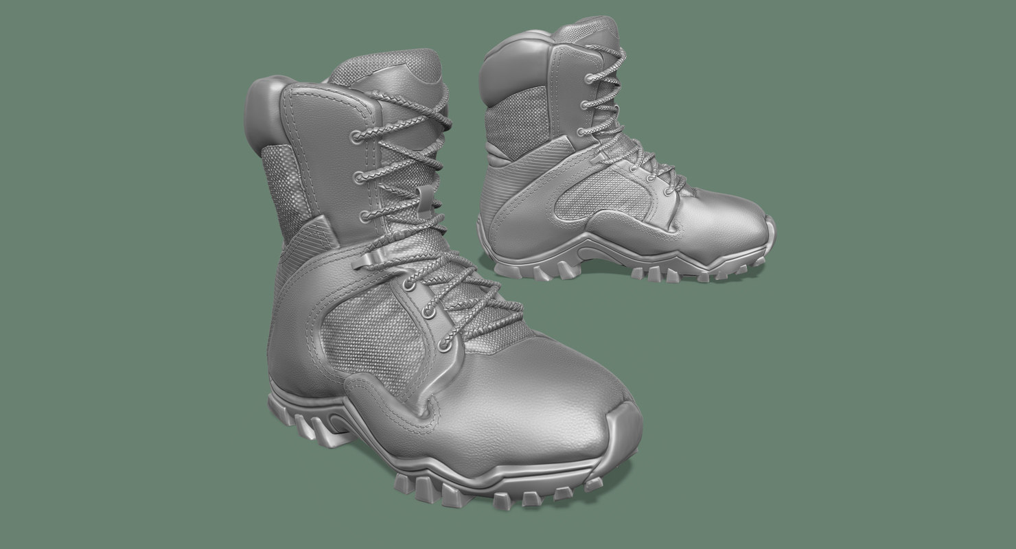 zbrush sculpt tactical boots 3d model
