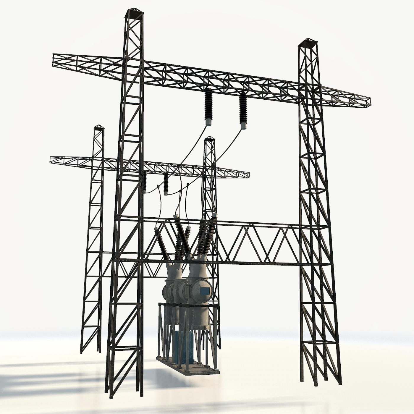 3d model electricity transformer