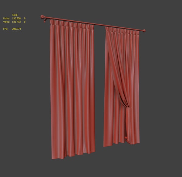 3d model curtain