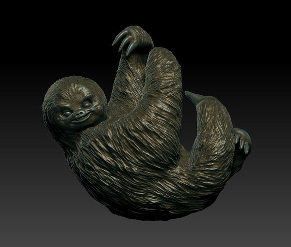 3d sloth animal cute