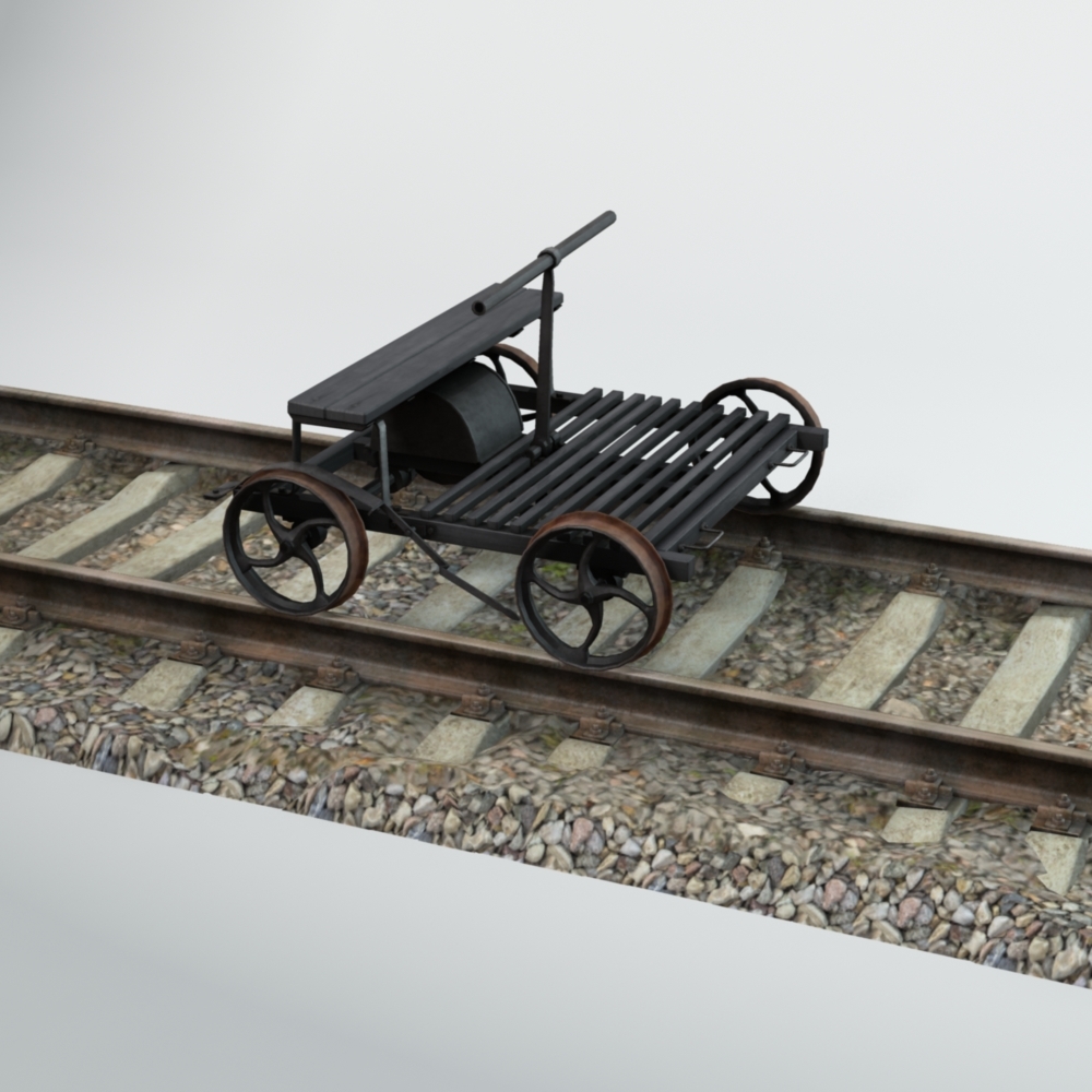 handcar railway 3d max