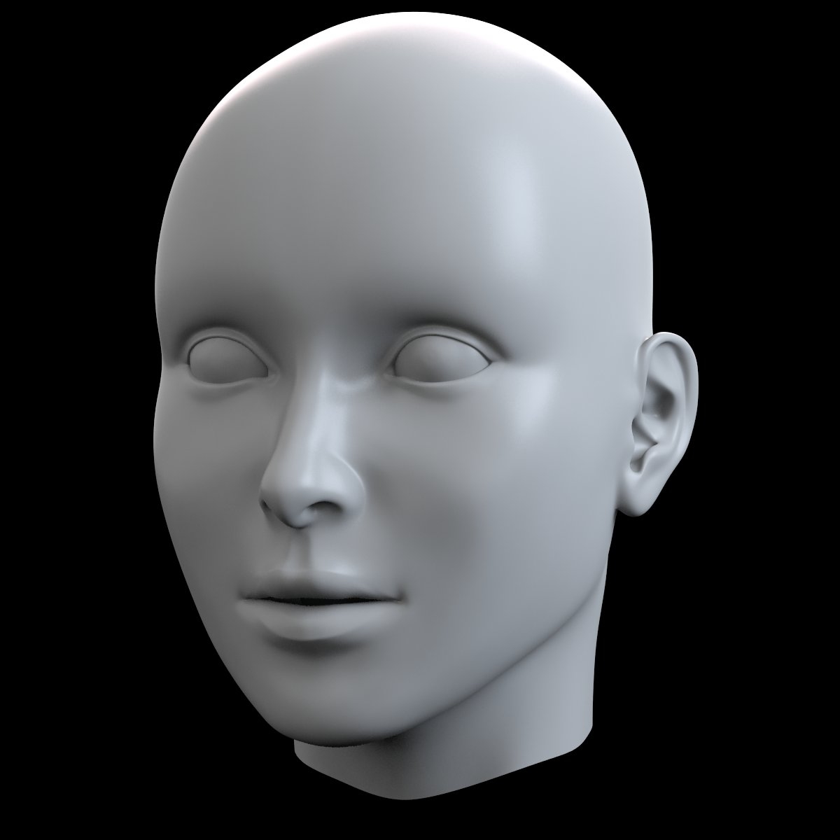 3d model basemesh female head mesh