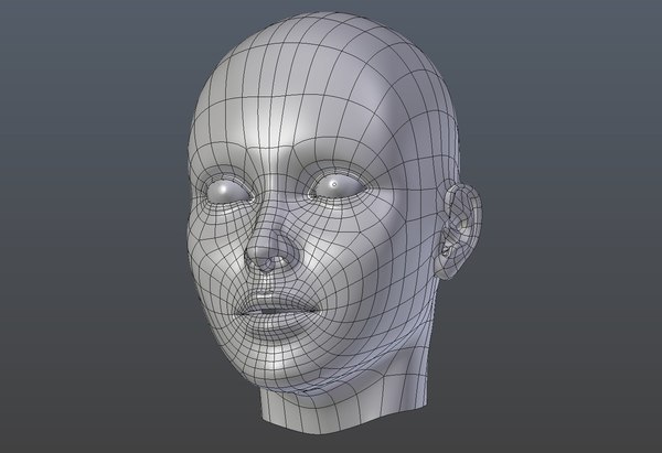 3d model basemesh female head mesh
