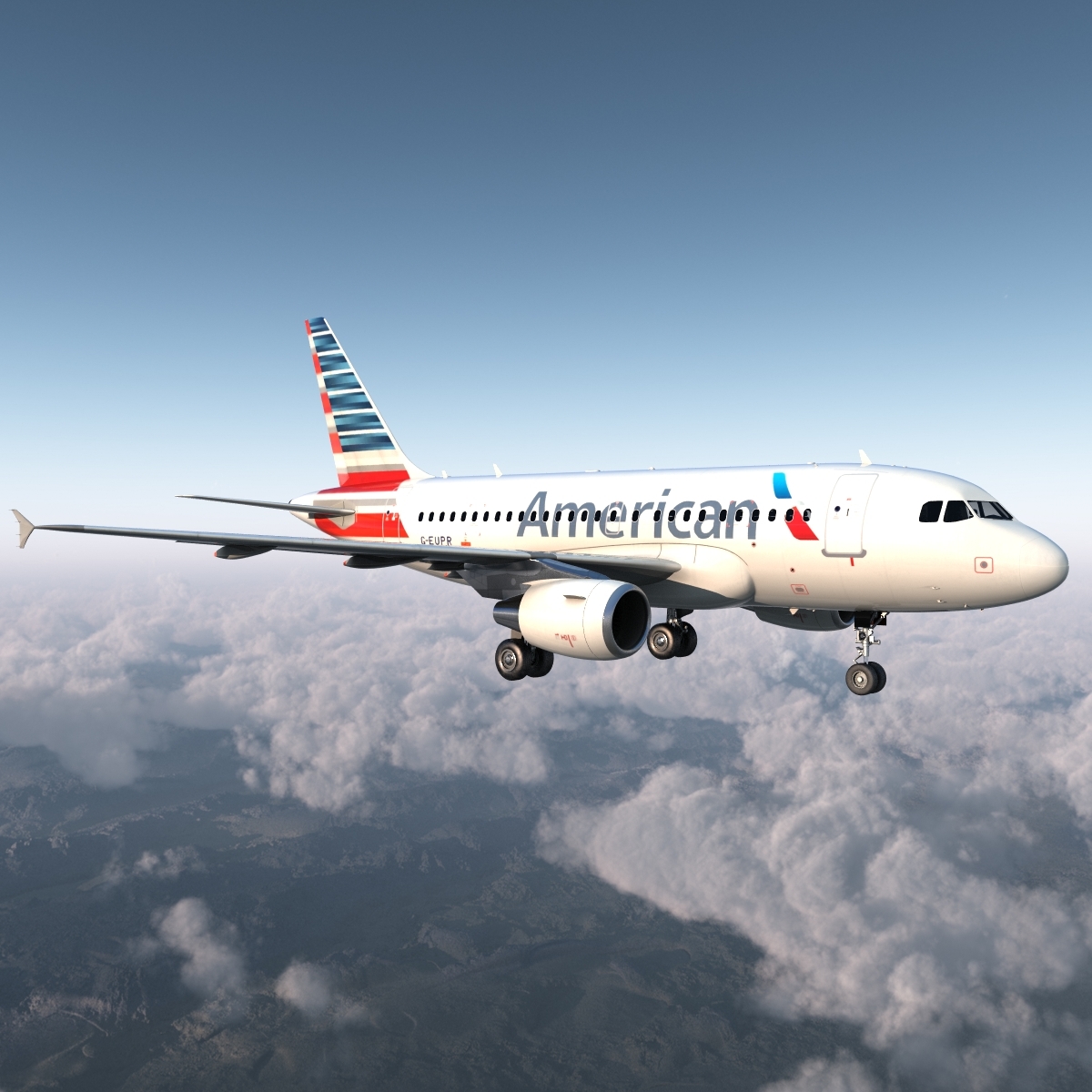airbus a318 american airlines 3d model