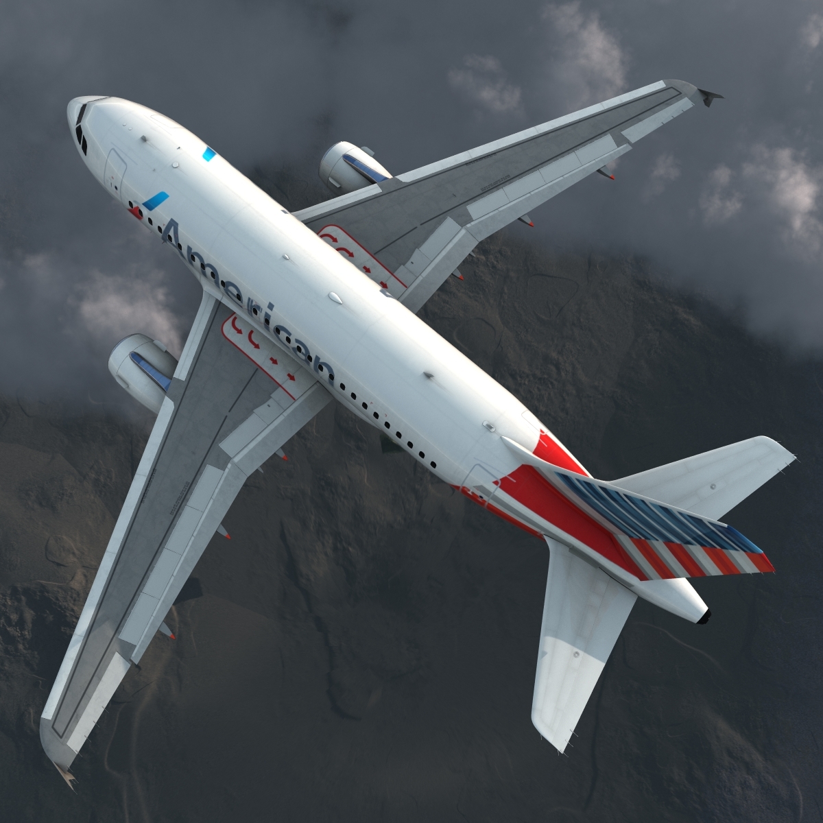 airbus a318 american airlines 3d model