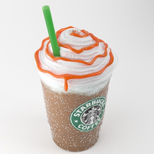 3d frappuccino caramel model