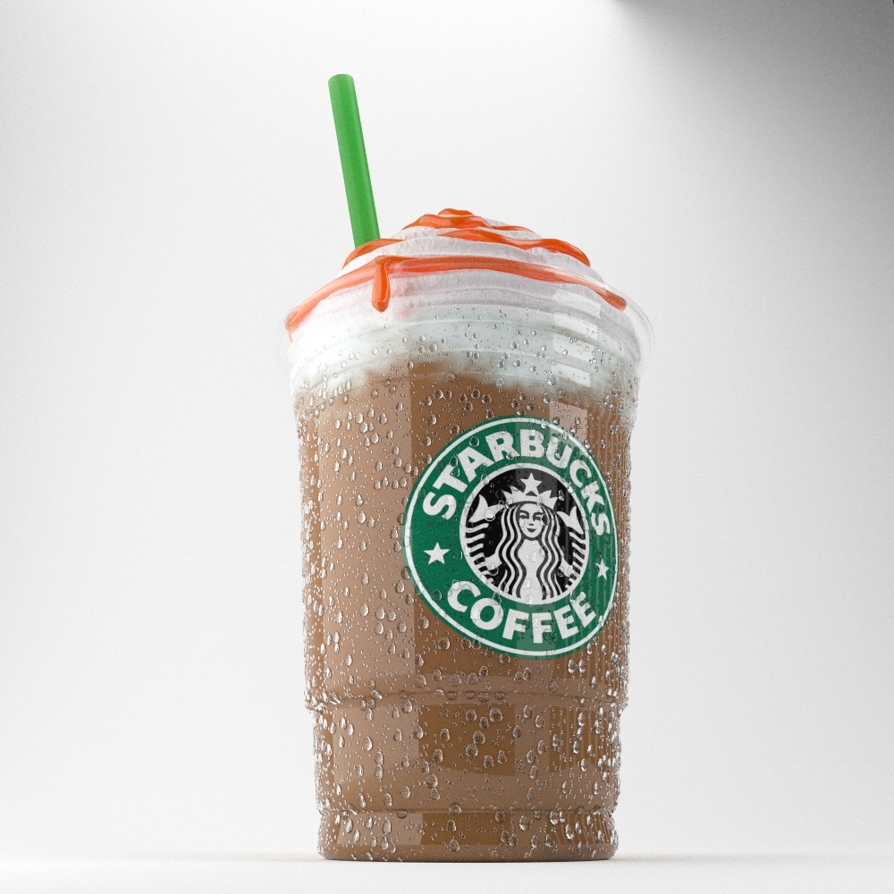 3d frappuccino caramel model