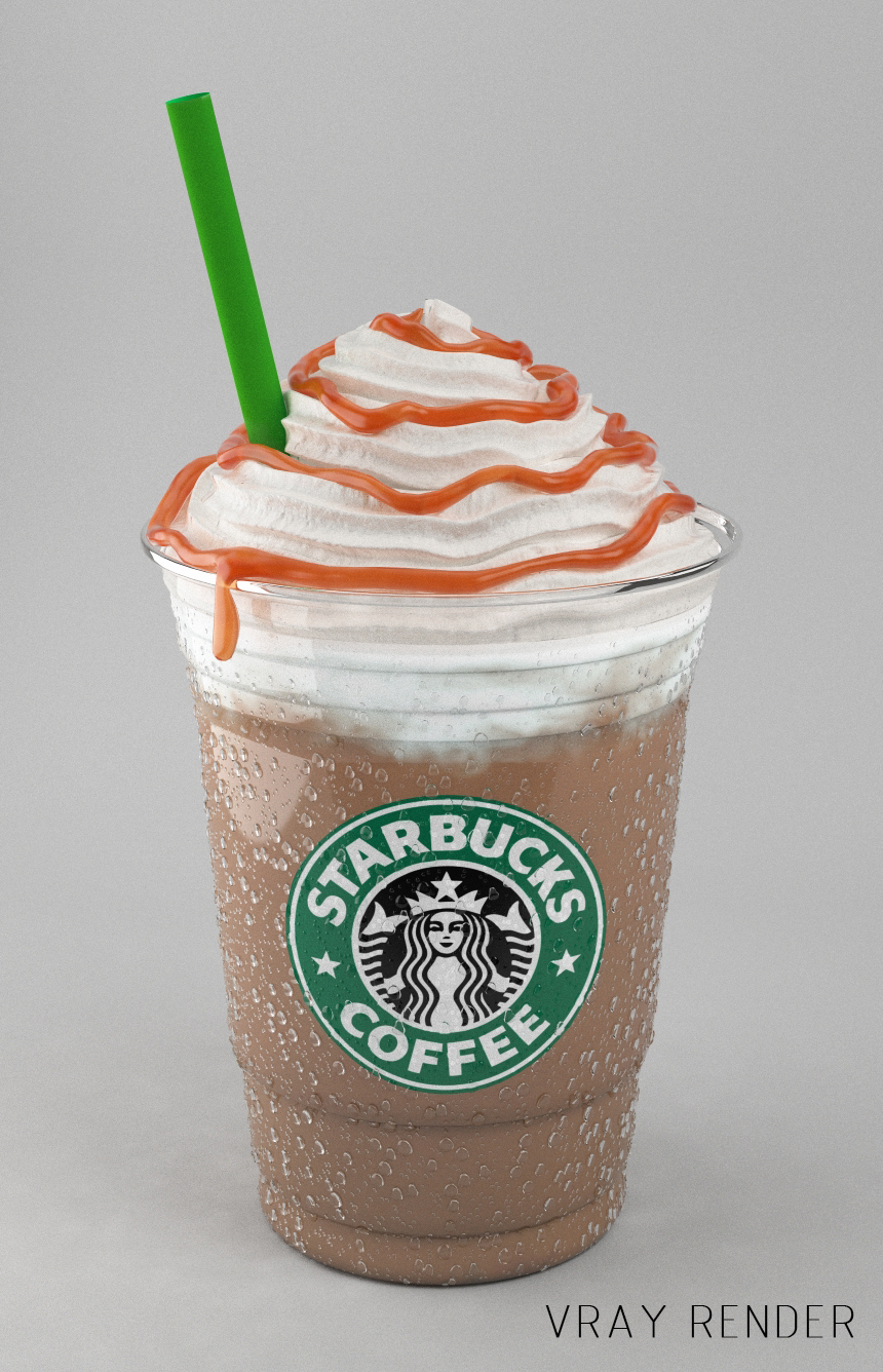 3d frappuccino caramel model