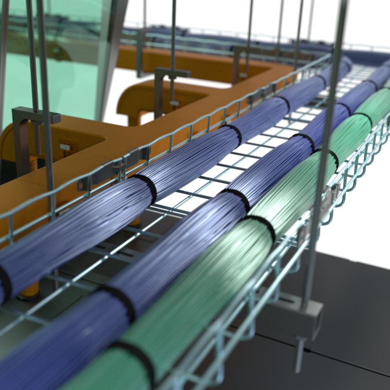 fully customizable data center 3d obj