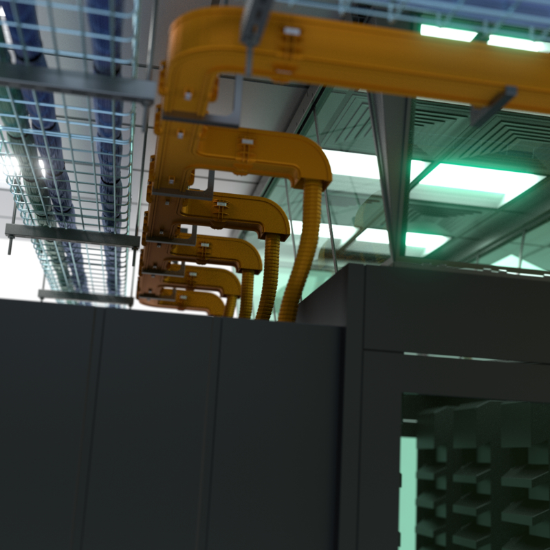 fully customizable data center 3d obj