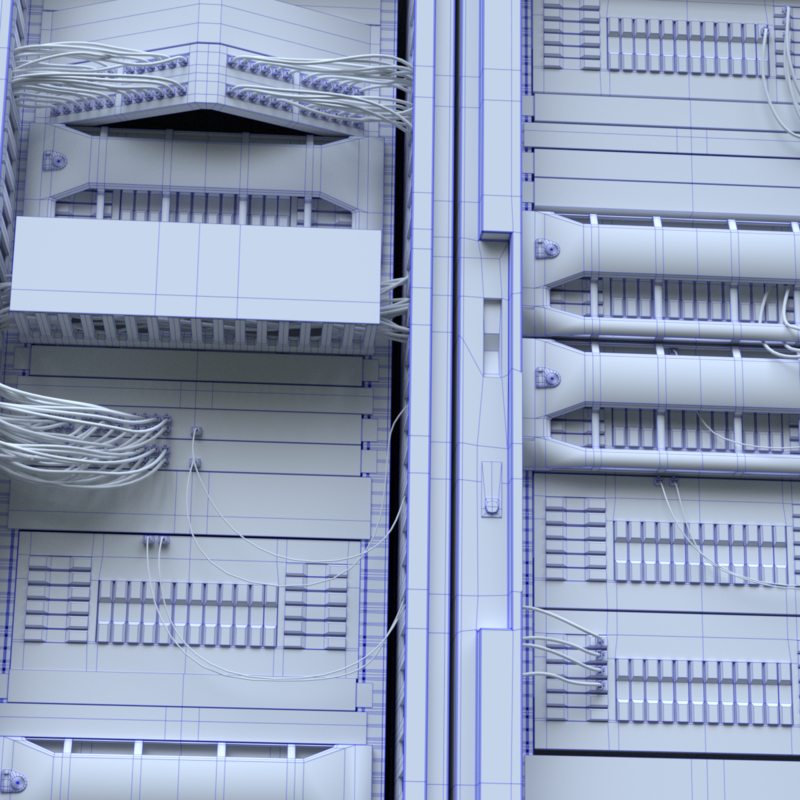 fully customizable data center 3d obj