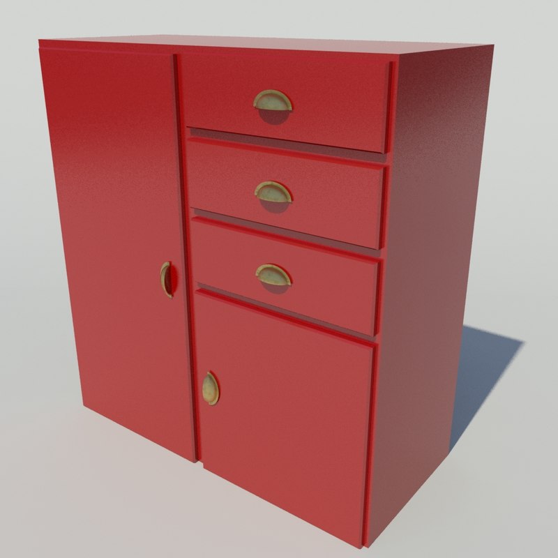 3d model of kitchen cupboards