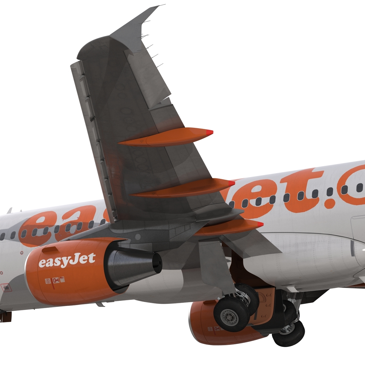 3d model airbus a320 easyjet rigged