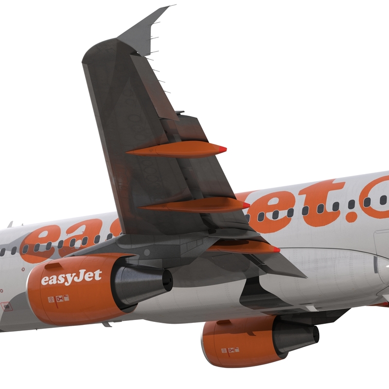 3d model airbus a320 easyjet rigged