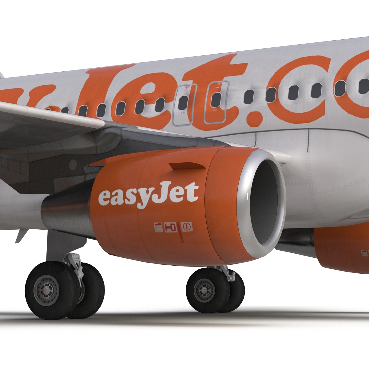 3d model airbus a320 easyjet rigged