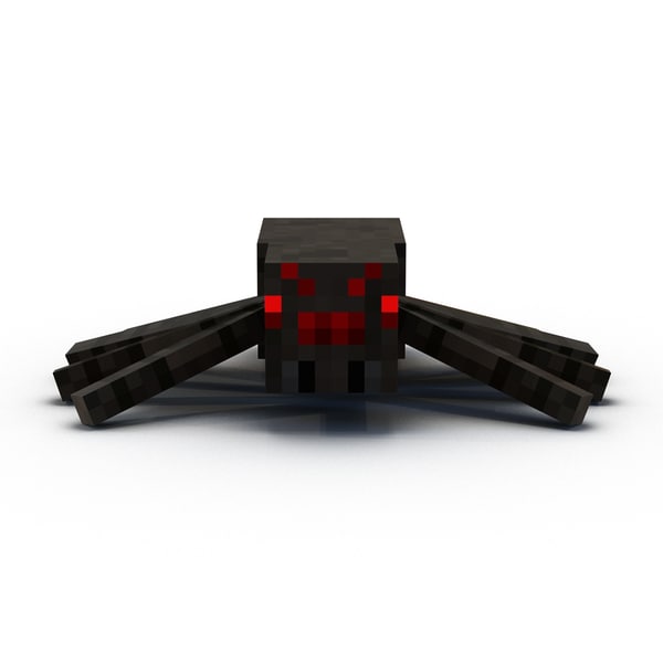 3d minecraft spider rigged